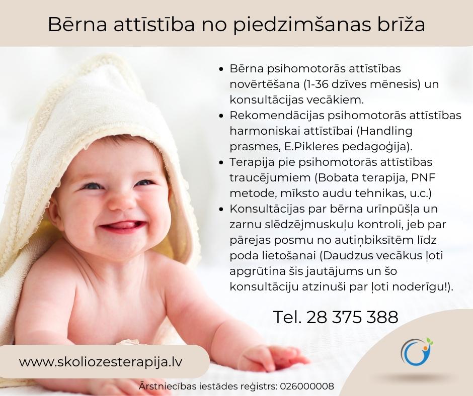 Fizioterapija Cēsīs. Bērnu fizioterapeits, skoliozes ārstēšana.